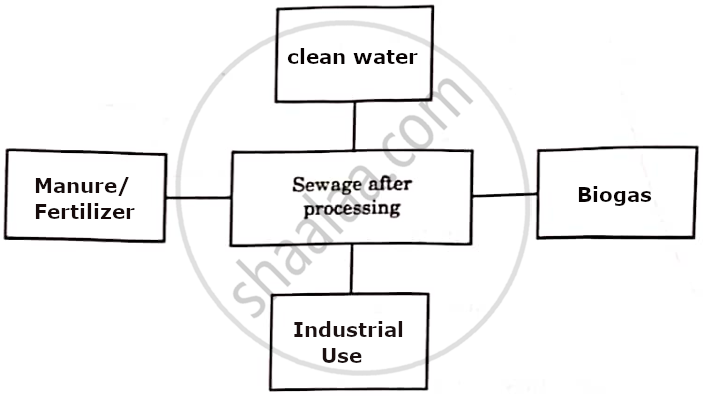 Complete the following conceptual picture: Sewage after processing ...