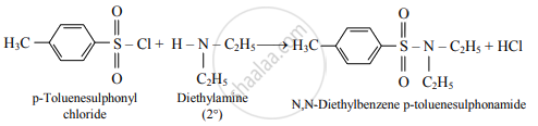 Answer in one sentence. Write the reaction of p-toluenesulfonyl ...