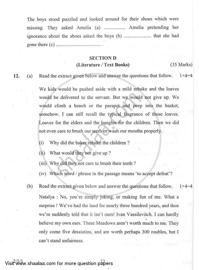 English - Language and Literature 2011-2012 English Medium Class 10 ...