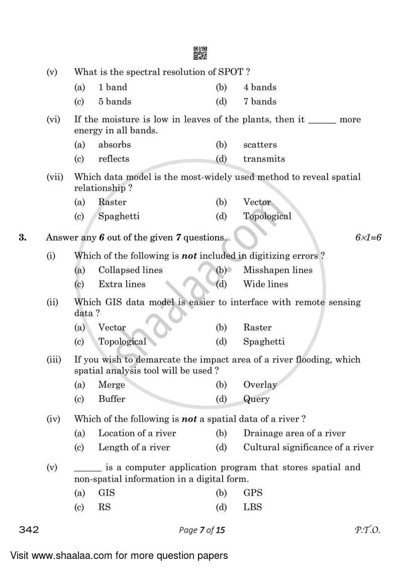 Geospatial Technology 2022-2023 CBSE (Vocational) Class 12 Set 4 ...