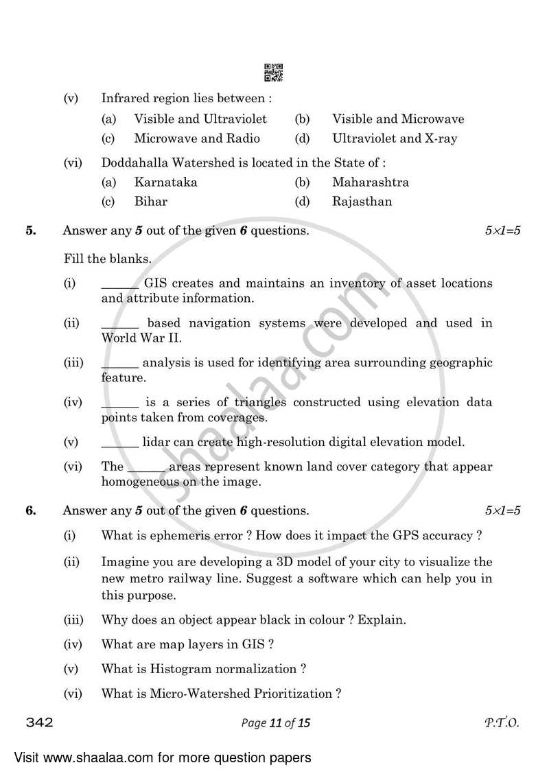 Geospatial Technology 2022-2023 CBSE (Vocational) Class 12 Set 4 ...
