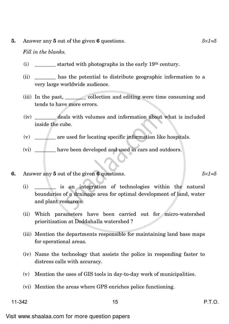 Geospatial Technology 2023-2024 CBSE (Vocational) Class 12 Set 4 ...