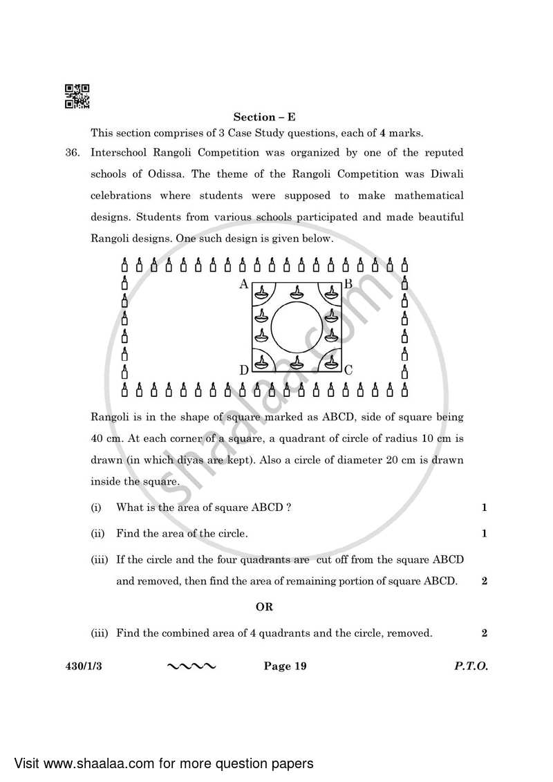 Mathematics 2022-2023 English Medium Class 10 Basic - 430/1/3 question paper with PDF download ...