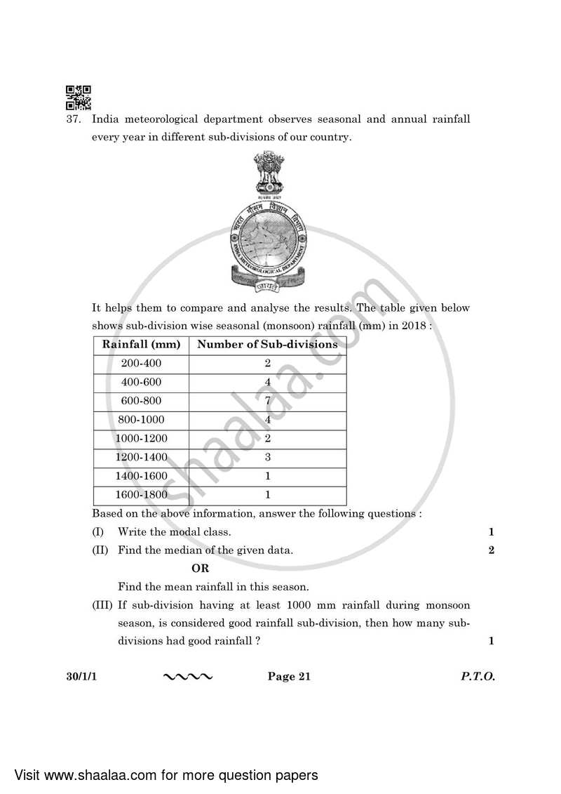 Mathematics 2022-2023 English Medium Class 10 Standard - 30/1/1 question paper with PDF download ...
