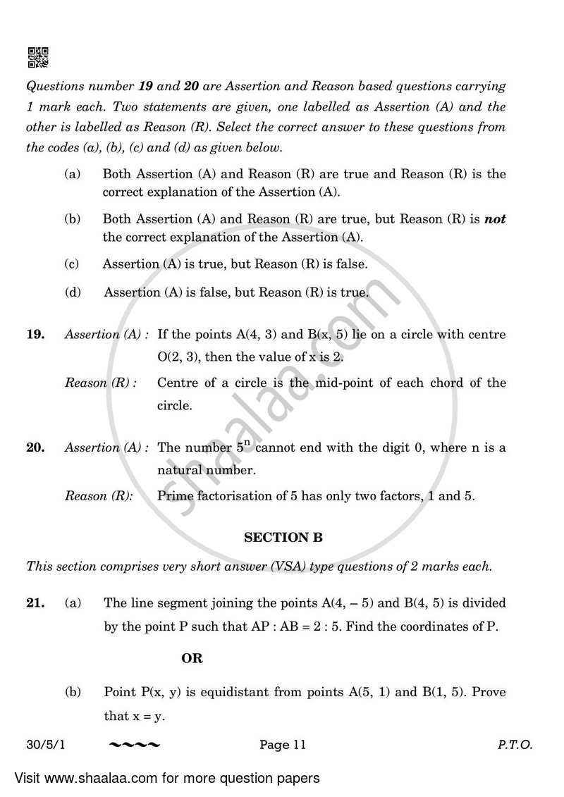 Mathematics 2022-2023 English Medium Class 10 Standard - 30/5/1 question paper with PDF download ...