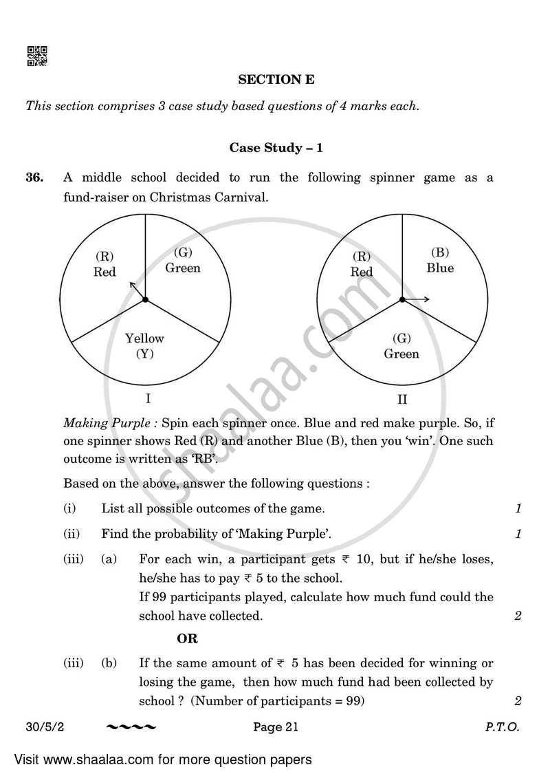 Mathematics 2022-2023 English Medium Class 10 Standard - 30/5/2 question paper with PDF download ...