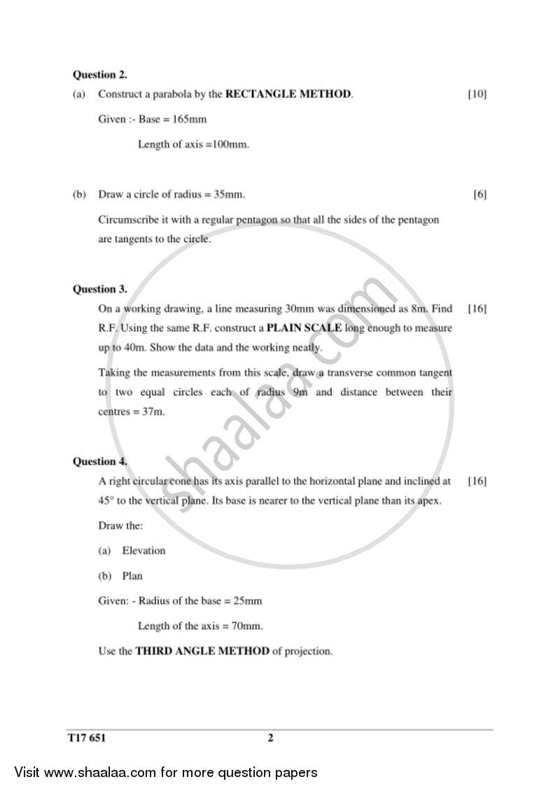 Technical Drawing Applications 2016-2017 (English Medium) ICSE Class 10 ...