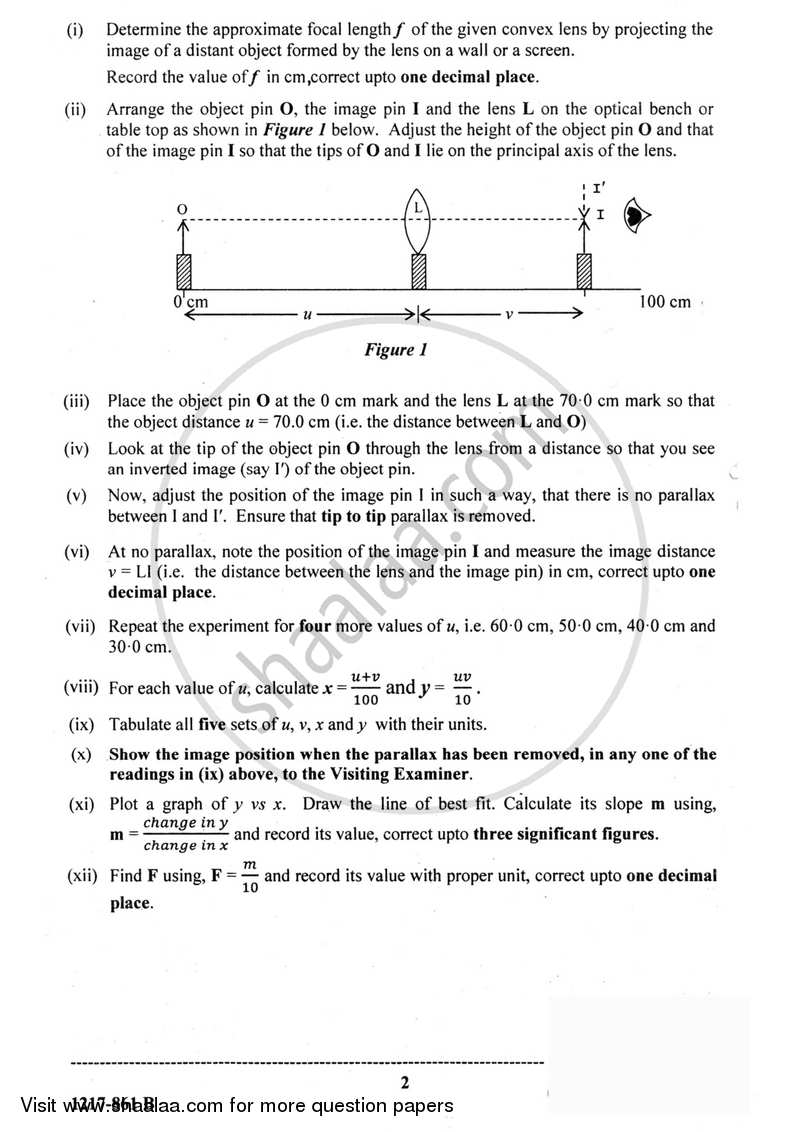 Chemistry (Practical) 2016-2017 (Science) ISC Class 12 question paper ...