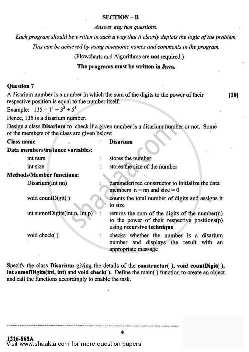 Computer Science Theory 2015 2016 ISC Commerce Class 12 Question computer-science-theory-2015-2016-isc-commerce-class-12-question