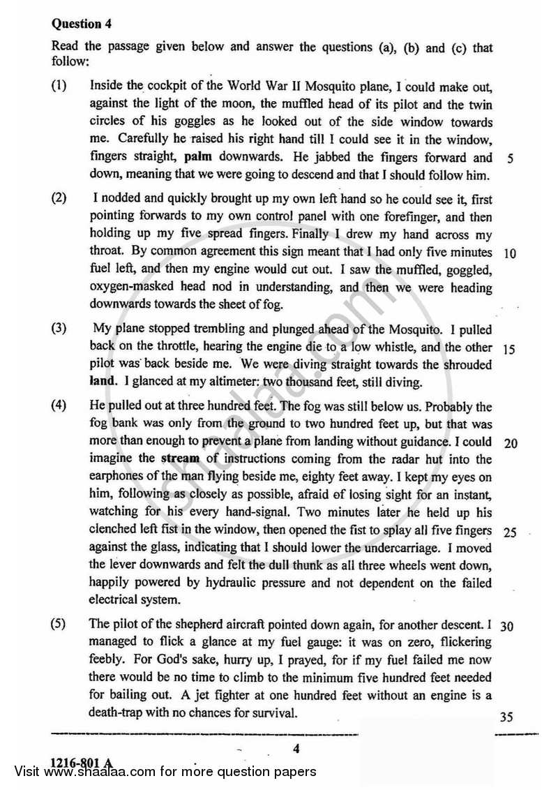 English Language 2015-2016 (Science) ISC Class 12 question paper with ...