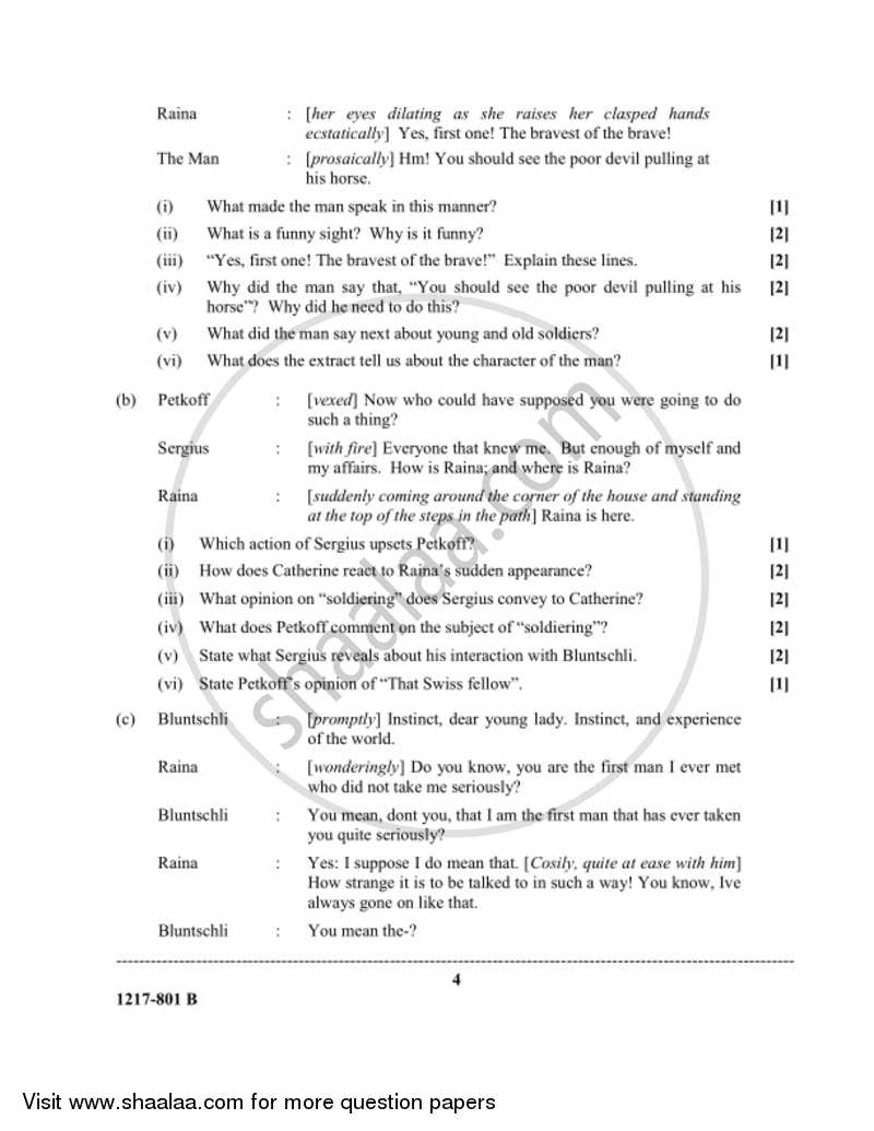English Literature In English 2016 2017 ISC Commerce Class 12 Set 1