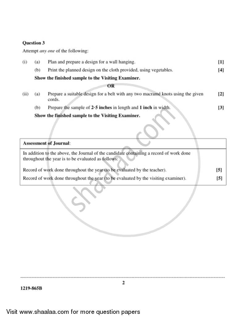 Fashion Designing (Practical) 2018-2019 (Science) ISC Class 12 Set 1 ...