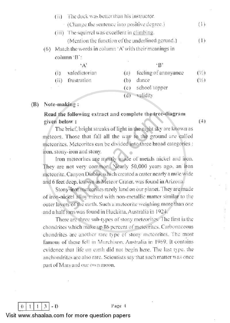 English 2014-2015 HSC Commerce (English Medium) 12th Standard Board Exam Set D question paper ...