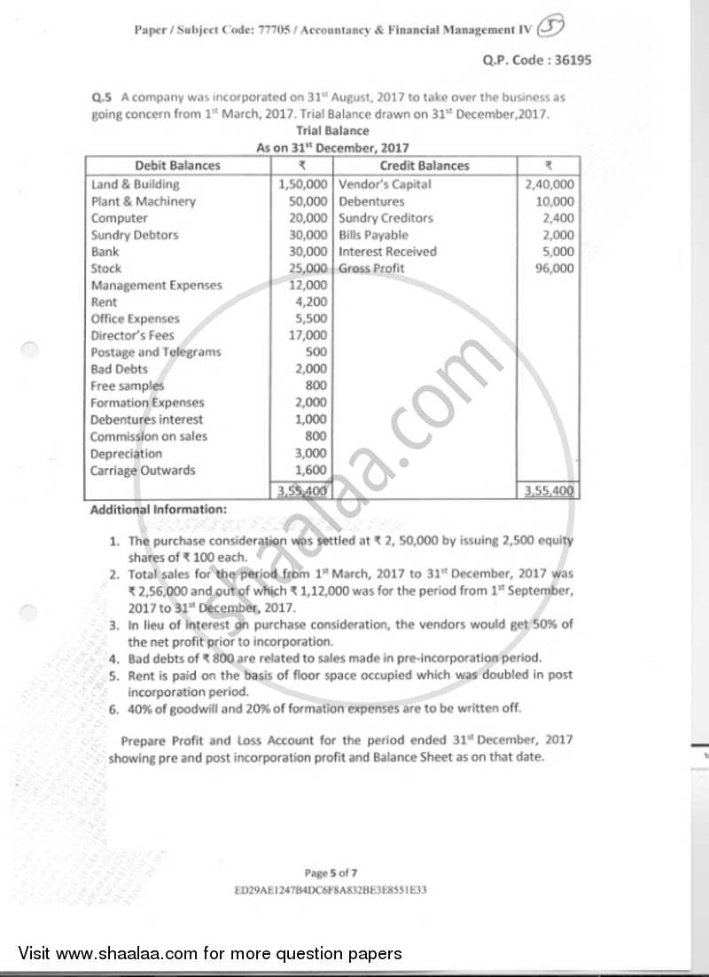 Accounts 2 Accounting and Financial Management 2018-2019 B.Com (General ...