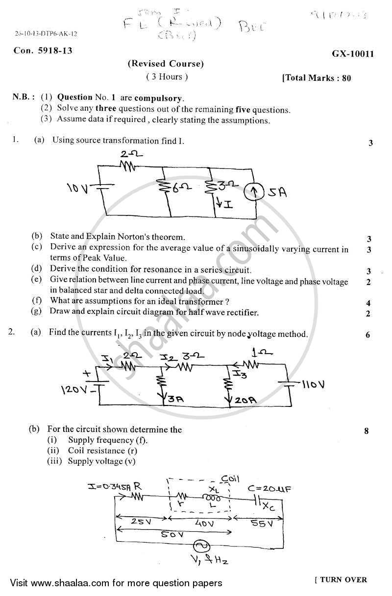 Basic Electronics And Electrical Circuits Pdf Circuit Diagram