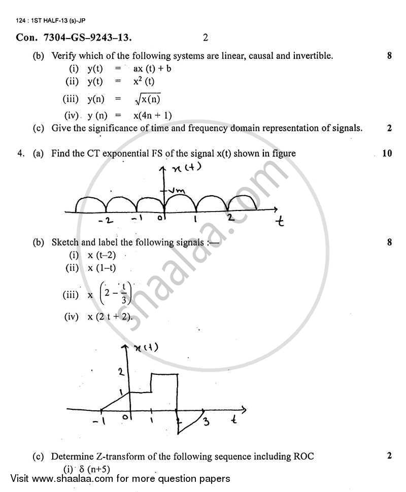 Signal and Systems 2012-2013 BE Instrumentation Engineering Semester 5 (TE Third Year) Old ...