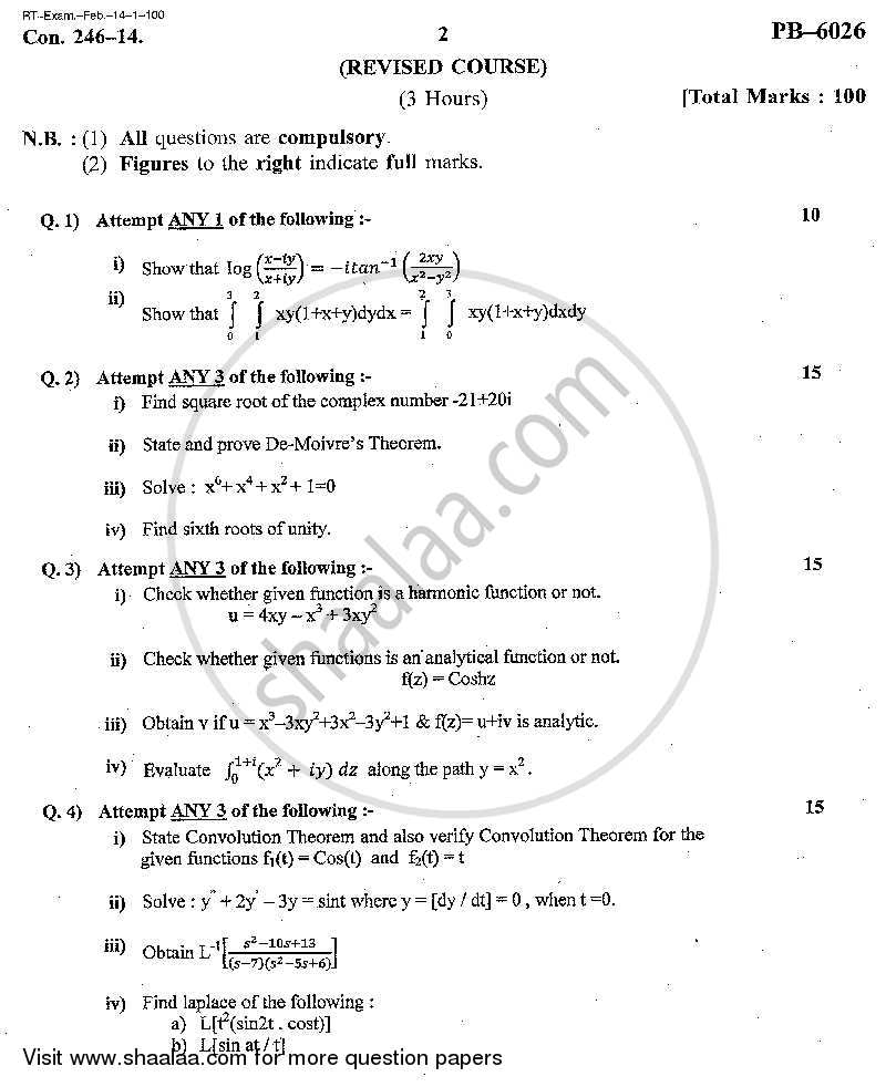 Applied Mathematics 2 2013-2014 B.Sc IT (Information Technology) (IDOL) (Correspondence ...