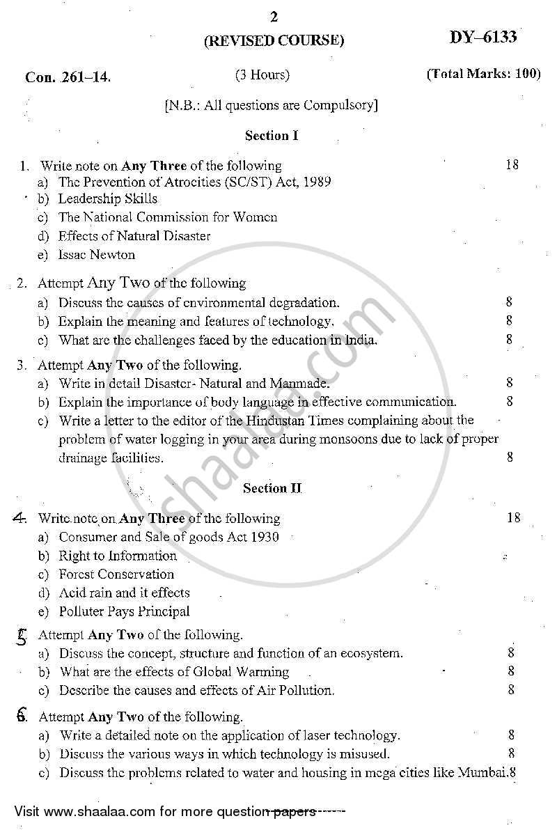 Foundation Course 2 2013-2014 B.Sc Computer Science (IDOL) (Correspondence) 2nd Year (SYBSc ...