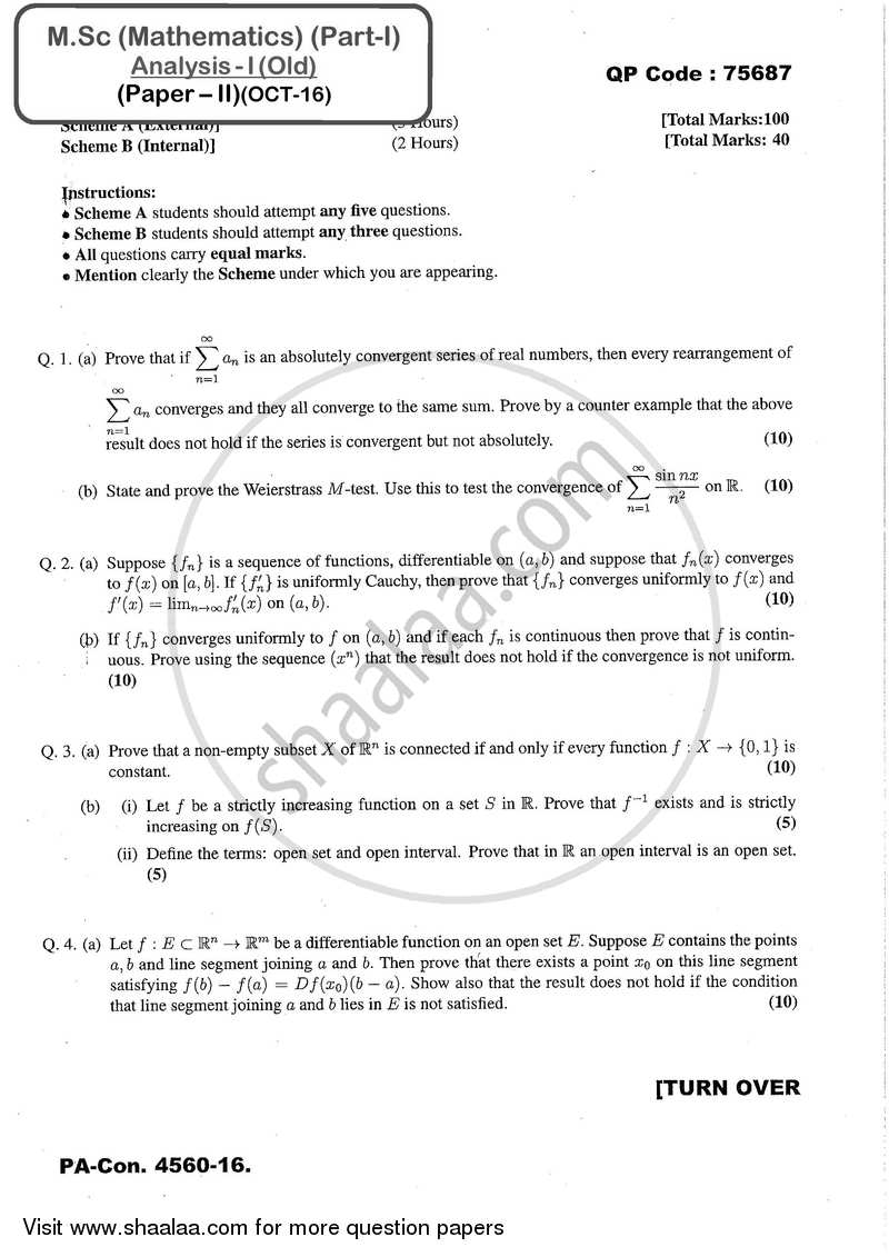 Analysis - 1 2016-2017 M.Sc Mathematics (IDOL) (Correspondence) Part 1 ...
