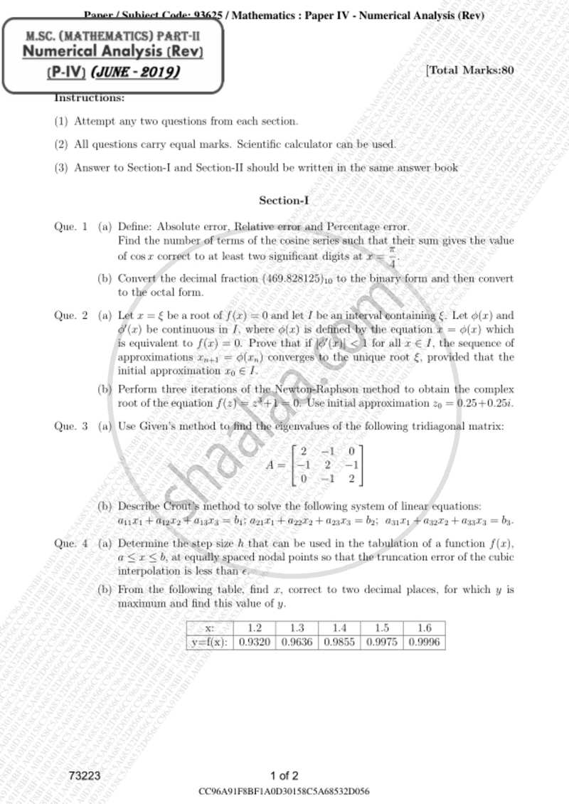 Numerical Analysis Questions With Solutions At Ruby Alicia Blog
