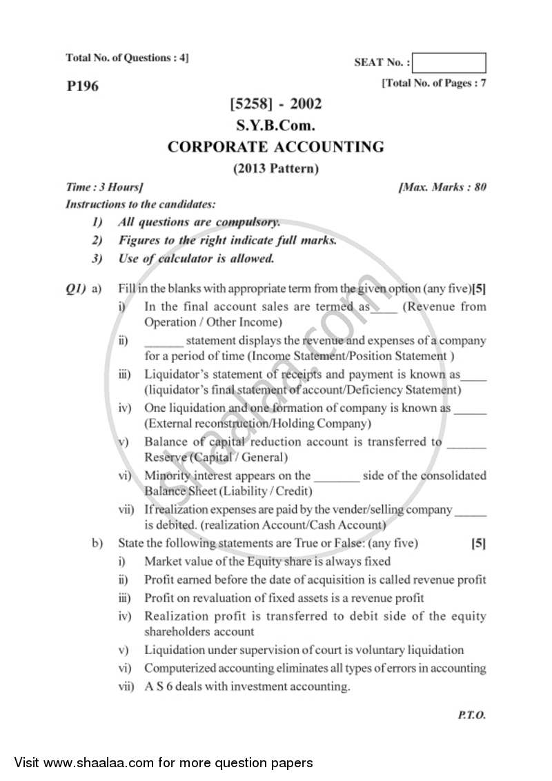 B 3rd Year Management Accounting Question Paper Management Accounting