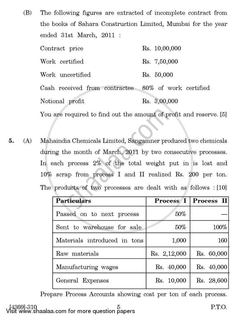 Cost and Works Accounting 2 2012-2013 Bachelor of Commerce (B.Com) 3rd ...