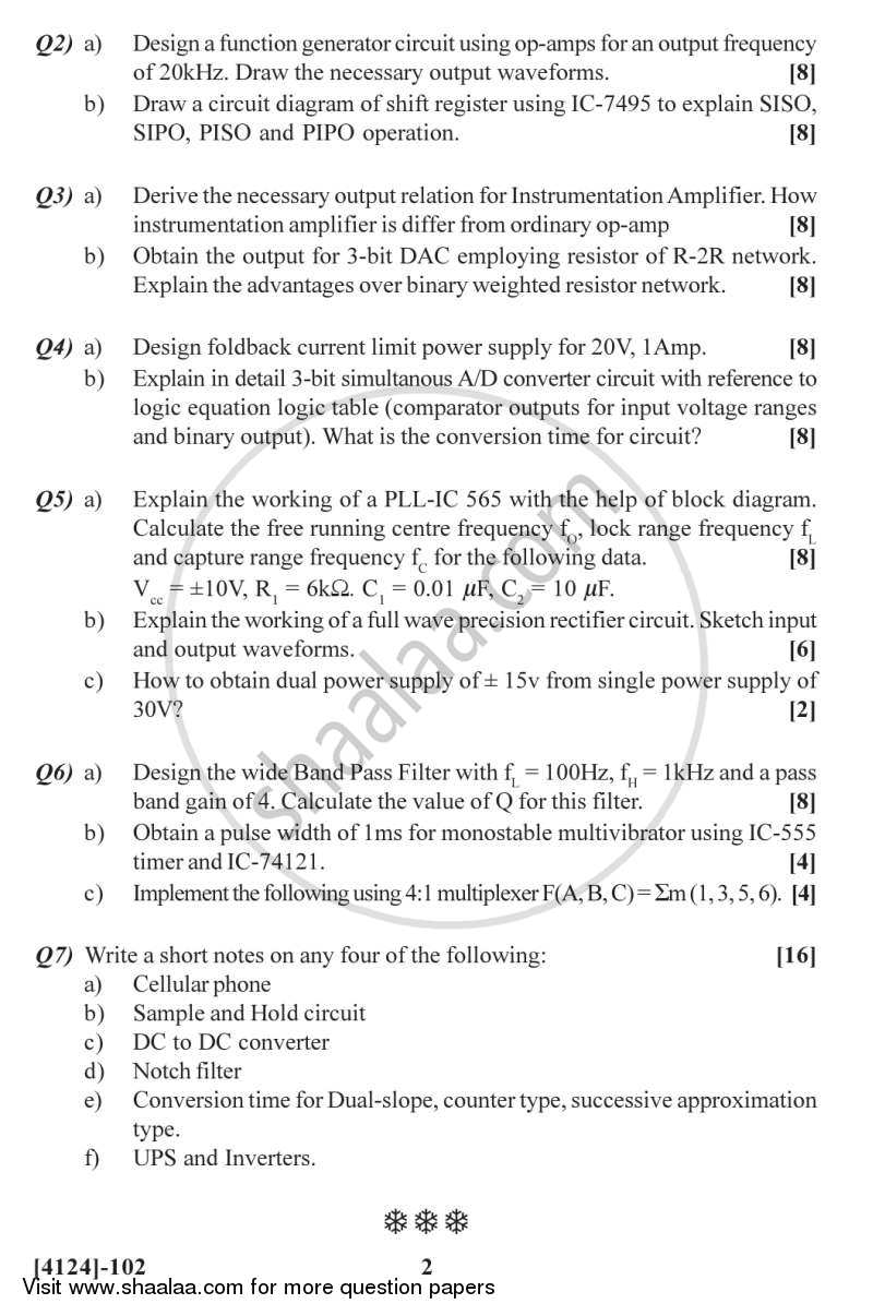 Electronics 2011-2012 M.Sc Physics Semester 1 question paper with PDF ...