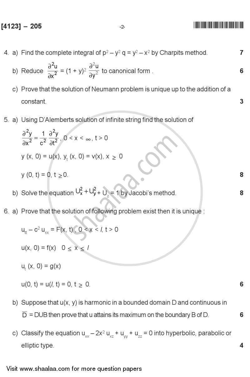 Partial Differential Equations 2011-2012 M.Sc Mathematics Semester 2 ...