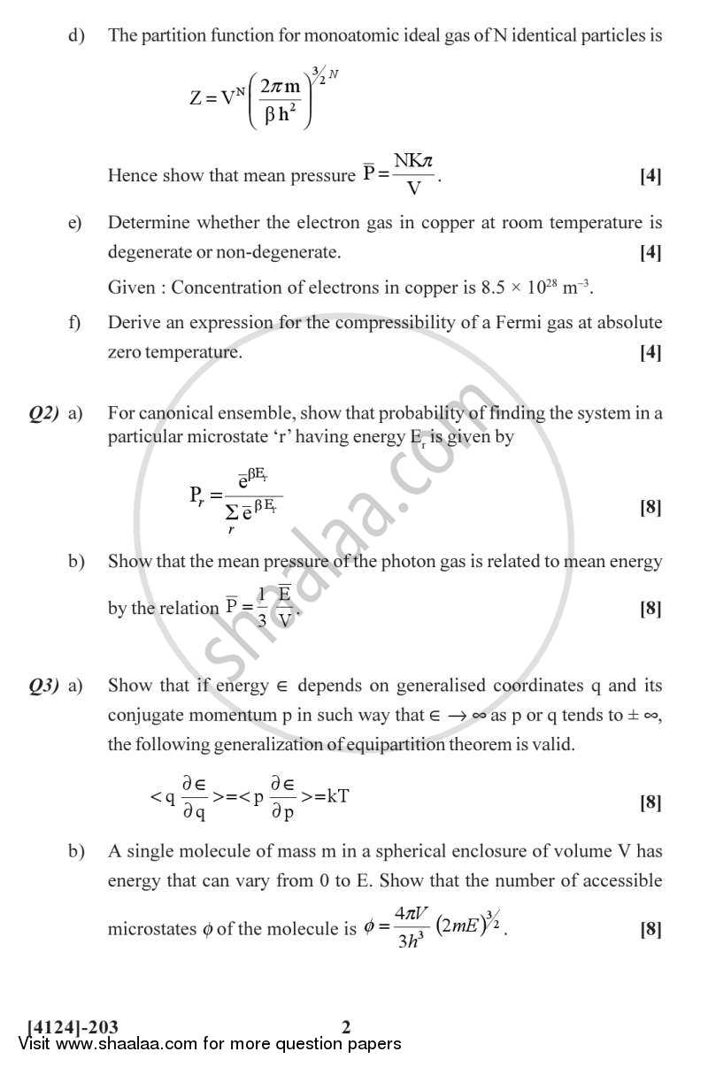 Statistical Mechanics in Physics 2011-2012 M.Sc Physics Semester 2 ...